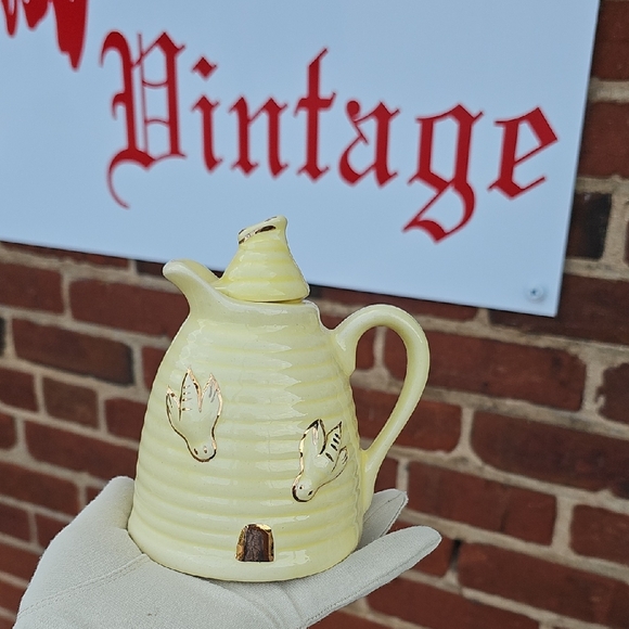 Source Unknown | Art | Vintage Yellow Beehive Honey Pitcher | Poshmark